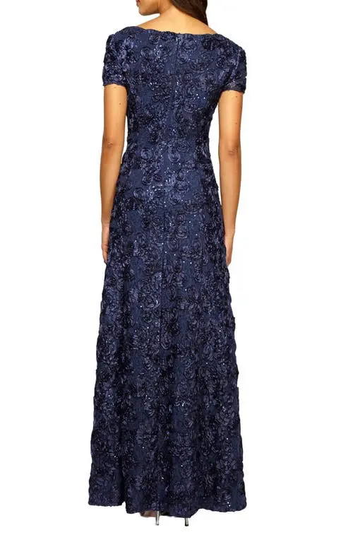 Alex Evenings Embellished Lace A-line Gown
