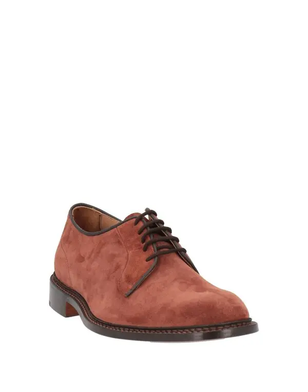 TRICKER'S Lace-up Derby Shoes In Suede - Red
