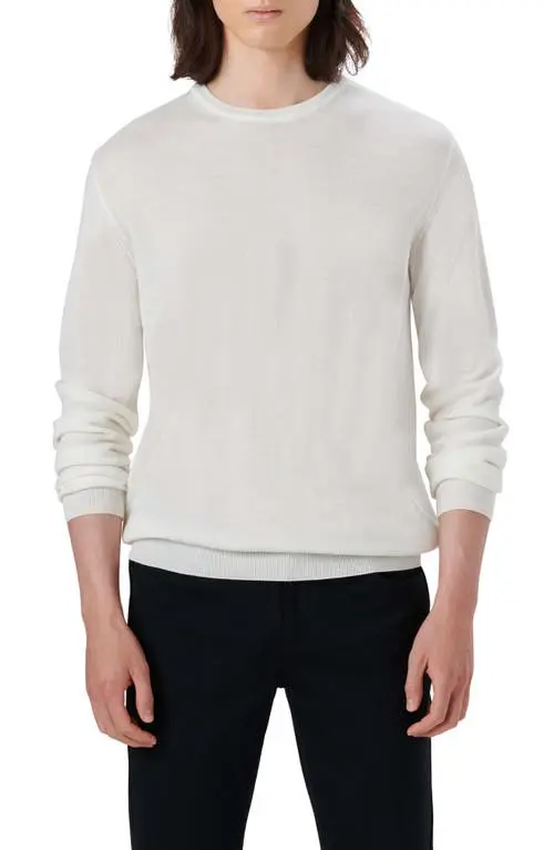 Bugatchi Merino Wool Crewneck Sweater - Chalk