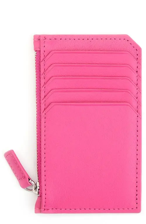 ROYCE NEW YORK Personalized Card Case - Bright Pink- Deboss