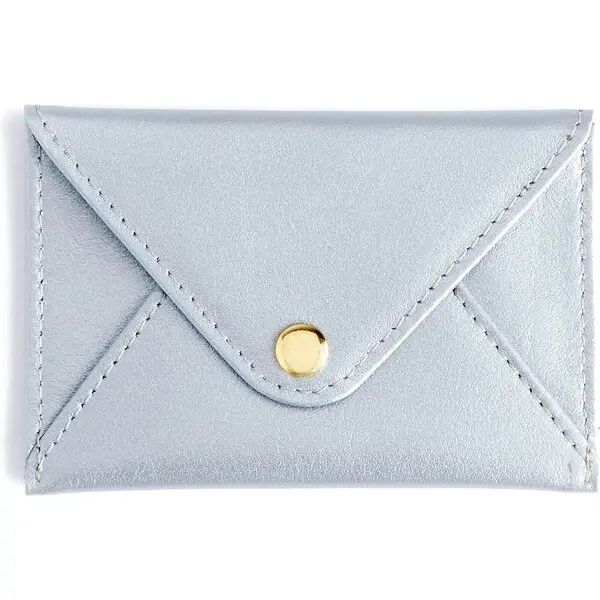 ROYCE NEW YORK Personalized Envelope Card Holder - Silver- Deboss