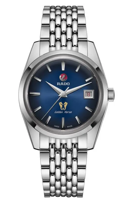 RADO Golden Horse Automatic Bracelet Watch - Silver/ Blue