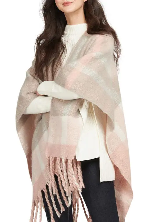 Barbour Isla Bouclé Wrap - Pink/ Grey