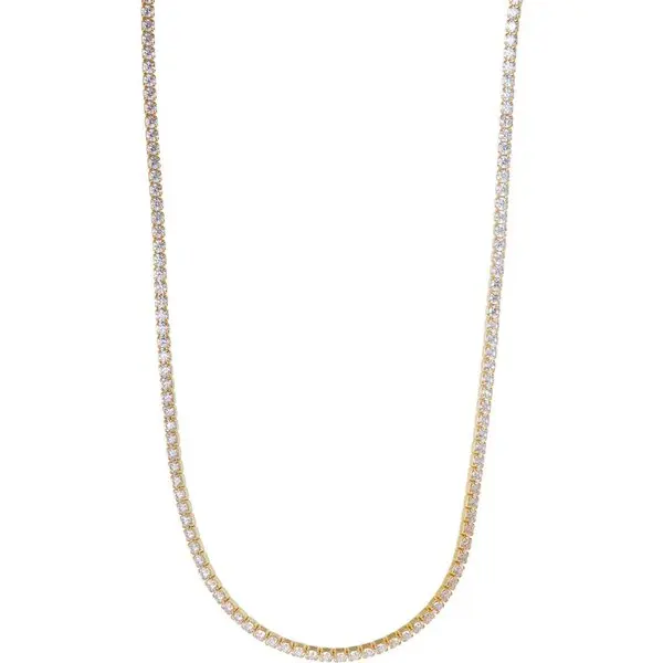 Argento Vivo Cubic Zirconia Tennis Necklace - Gold