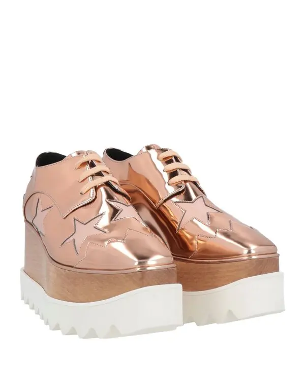Stella McCartney Metallic Textile Fiber Wedge Shoes