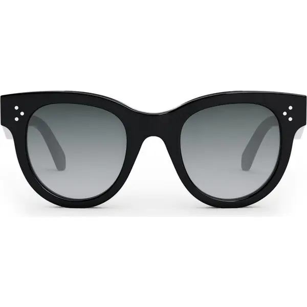 Celine Bold 3 Dots 48mm Square Sunglasses - Shiny Black/gradient Smoke