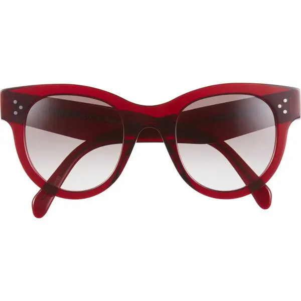 Celine Bold 3 Dots 48mm Square Sunglasses - Shiny Red/gradient Brown