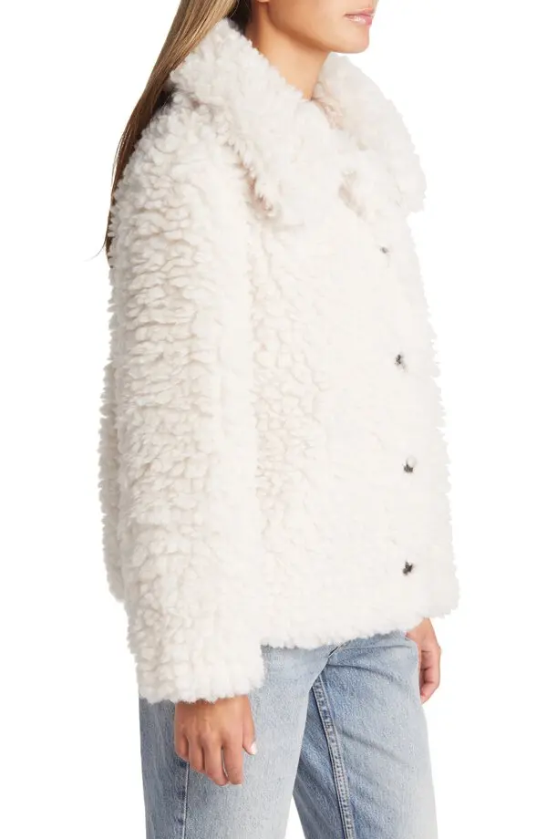 Vero Moda Elvira Faux Shearling Jacket - Oatmeal