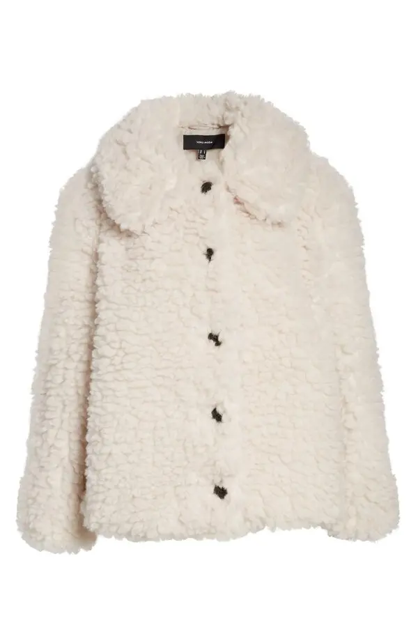 Vero Moda Elvira Faux Shearling Jacket - Oatmeal