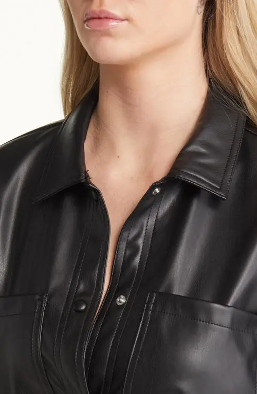 Vero Moda Bella Faux Leather Shirt Jacket
