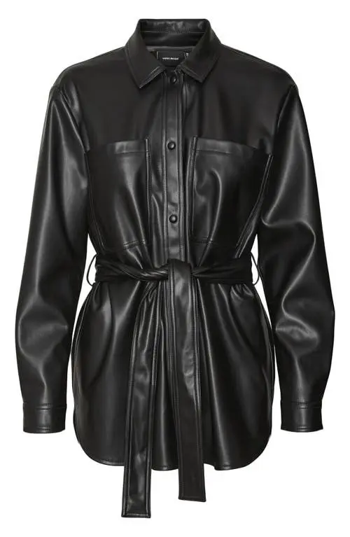 Vero Moda Bella Faux Leather Shirt Jacket