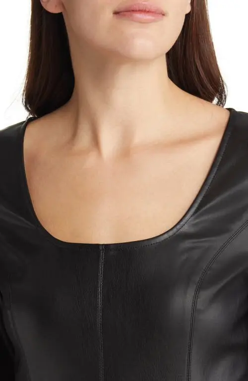 Vero Moda Bella Long Sleeve Faux Leather Minidress
