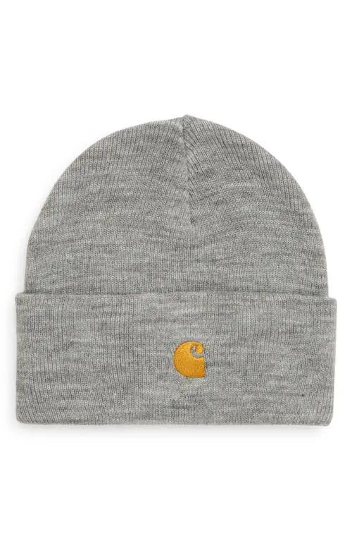 Carhartt Work In Progress Chase Beanie - Grey Heather/gold