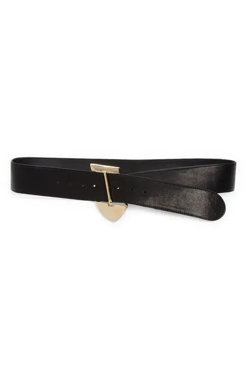 RAINA BELTS Asymmetric Leather Belt - Black
