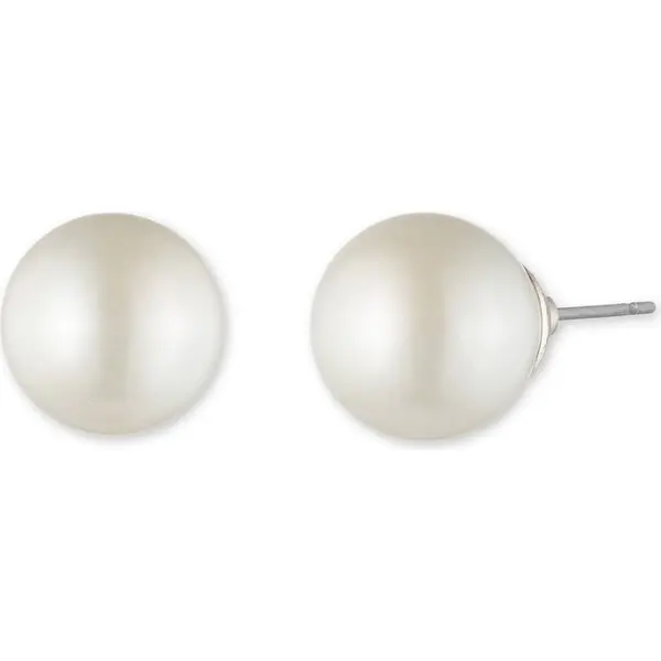 Ralph Lauren Imitation Pearl Stud Earrings - Silver