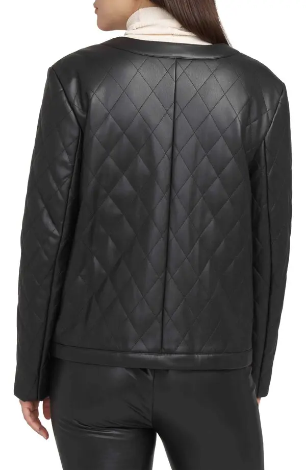Anne Klein Quilted Faux Leather Jacket