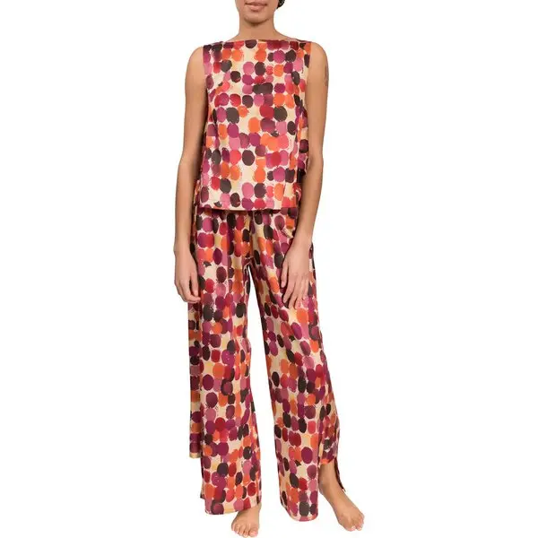 EVERYDAY RITUAL Piper Wide Leg Sleeveless Cotton Pajamas - Painters Pallet