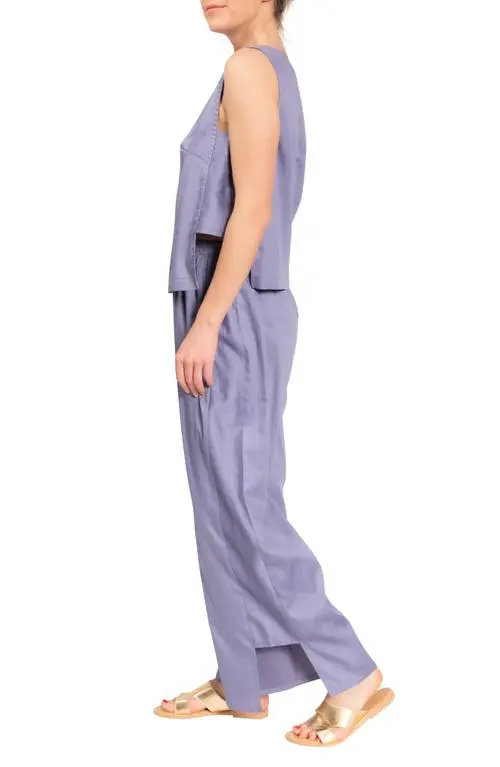 EVERYDAY RITUAL Piper Wide Leg Sleeveless Cotton Pajamas - Violet