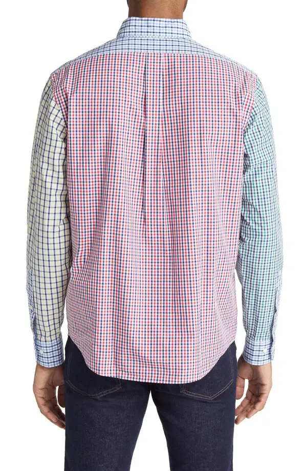 Brooks Brothers Friday Fun Colorblock Gingham Cotton Button-down Shirt