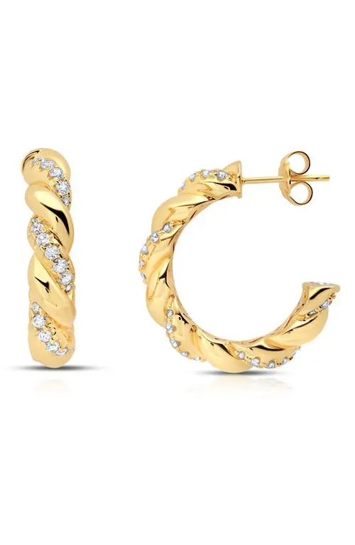 CRISLU Twisted Hoop Earrings - Gold