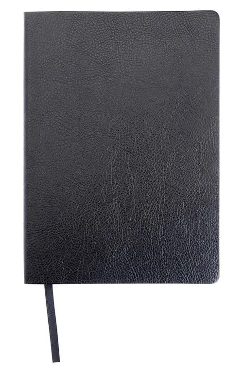 ROYCE NEW YORK Personalized Leather Journal - Black - Deboss