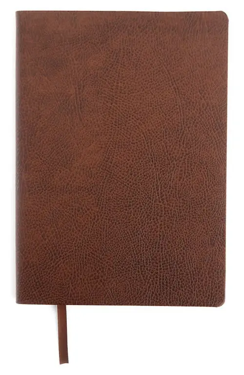 ROYCE NEW YORK Personalized Leather Journal - Brown- Deboss