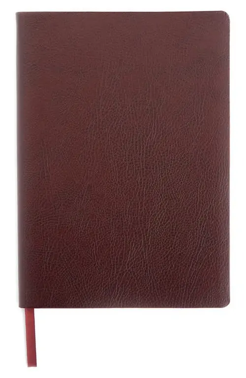 ROYCE NEW YORK Personalized Leather Journal - Burgundy- Deboss