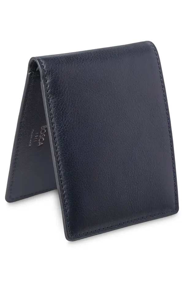 Bosca Id Flap Bifold Wallet - Blue/ Black