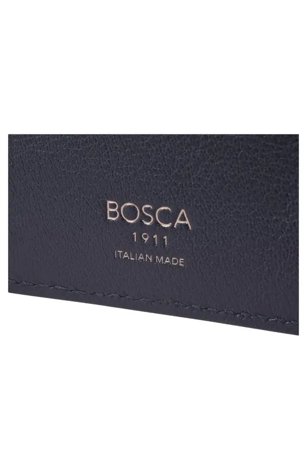 Bosca Id Flap Bifold Wallet - Blue/ Black