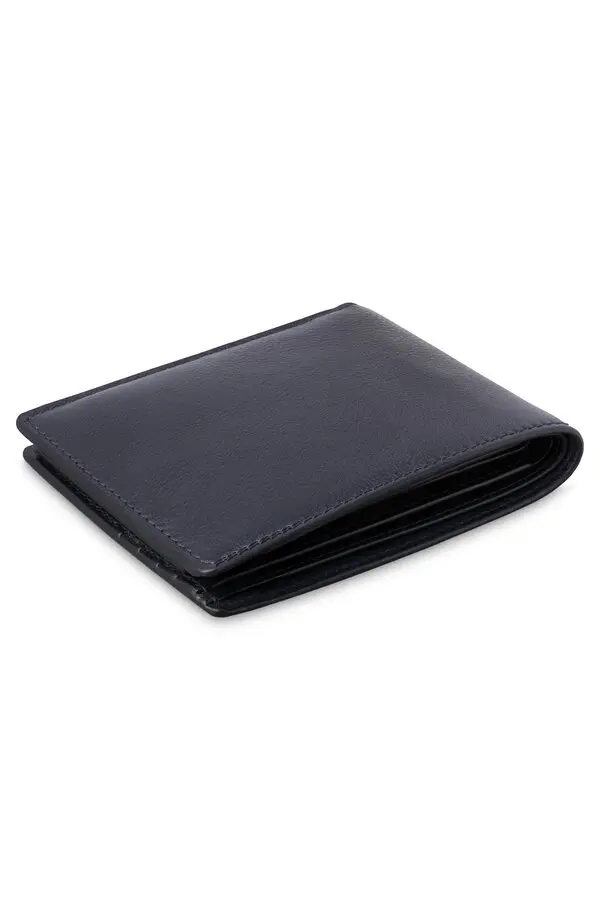 Bosca Id Flap Bifold Wallet - Blue/ Black
