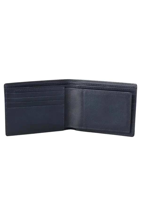 Bosca Id Flap Bifold Wallet - Blue/ Black