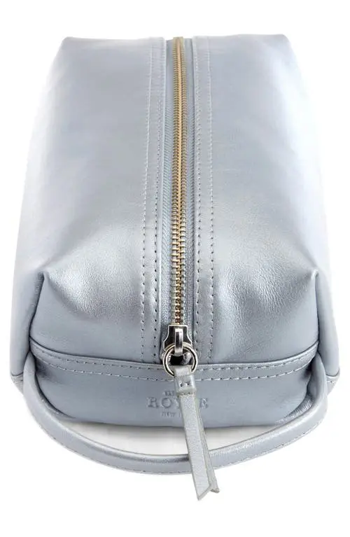 ROYCE NEW YORK Personalized Leather Toiletry Bag - Silvereboss