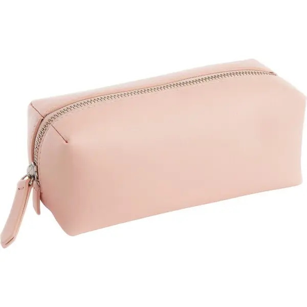 ROYCE NEW YORK Personalized Leather Utility Bag - Light Pink - Gold Foil