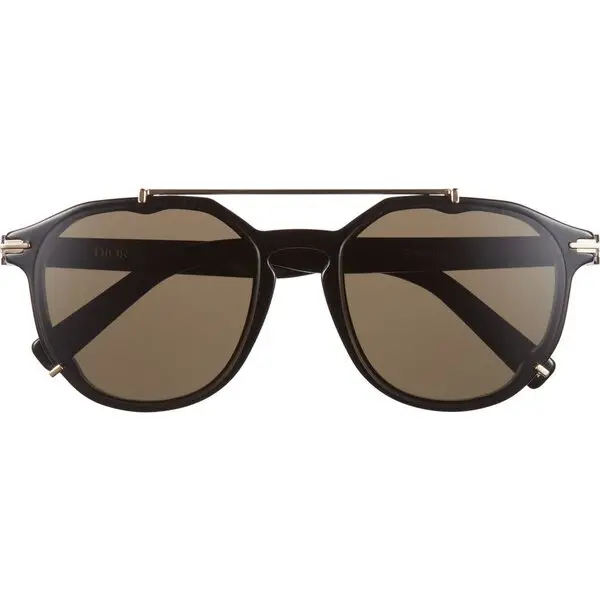 Dior Blacksuit Ri Aviator Sunglasses - Shiny Black / Green
