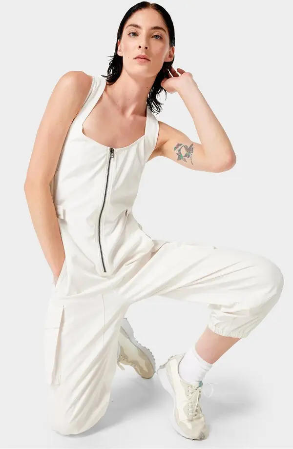 Sweaty Betty Utility Open Back Jumpsuit - Chalk White