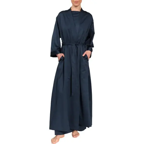 EVERYDAY RITUAL Colette Cotton Robe - Inky Blue