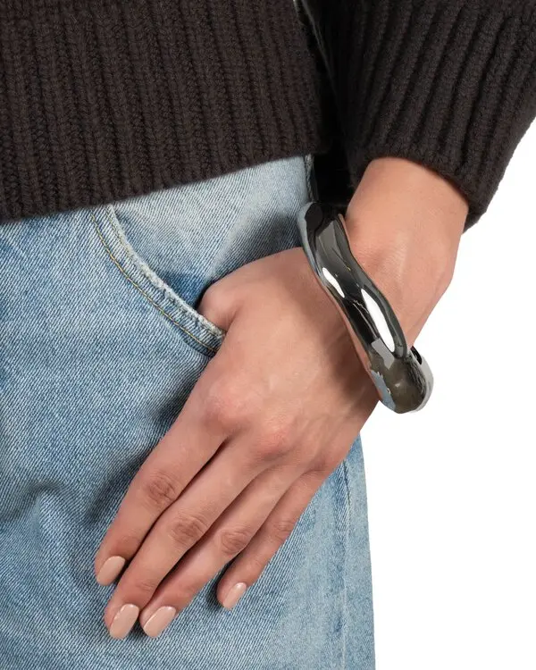 Alexis Bittar Large Molten Bangle Bracelet - Silver