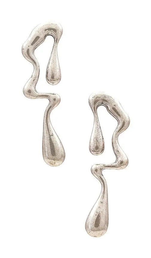 8 Other Reasons X Nat & Liv Burnished Drop Earrings - Silver