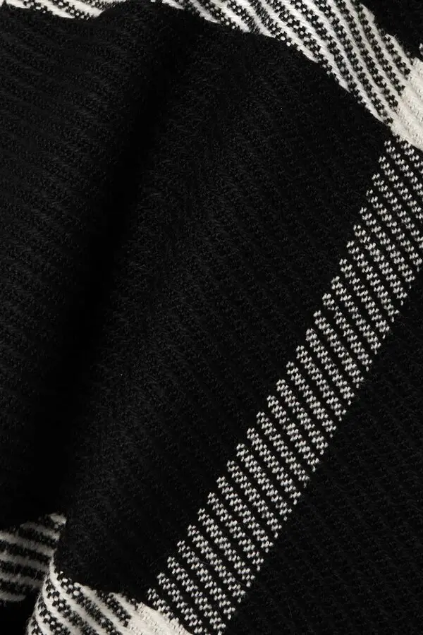Alaïa Checked Ribbed Wool-blend Cape