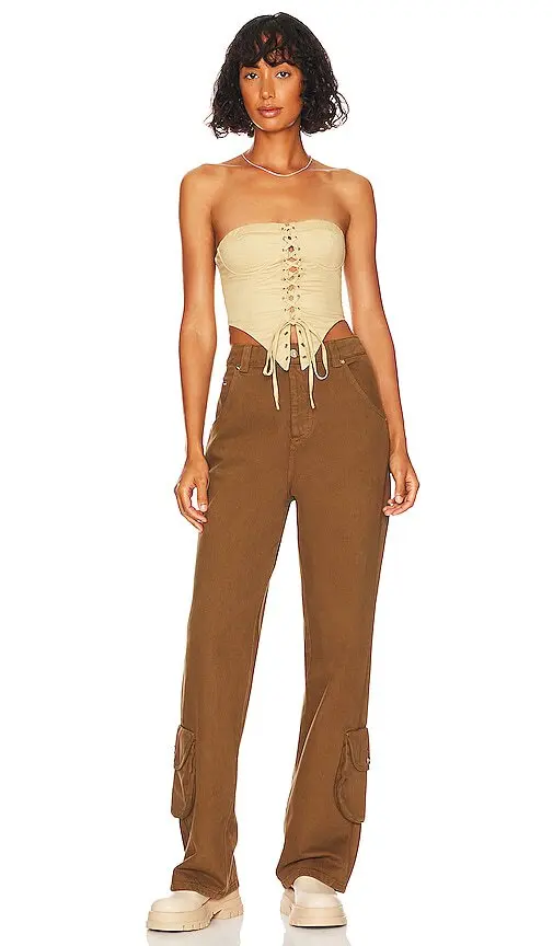 Superdown Ashlyn Lace Up Corset Top