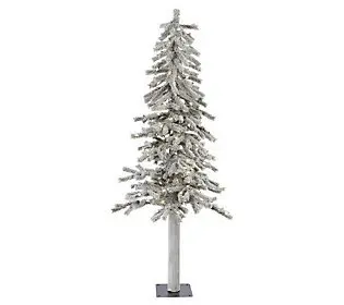 VICKERMAN 5' Flocked Alpine Tree By