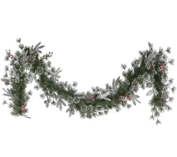 PULEO INTERNATIONAL Puleo 9' X 10' Decorated Garland, Pine Cones & Ries - One-color