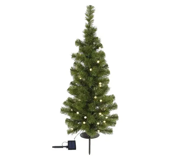 VICKERMAN 3' Solar Christmas Tree, Warm White L Ed Solar Power - One-color