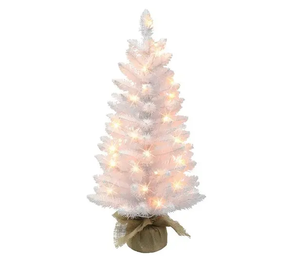 PULEO INTERNATIONAL Puleo 3' Prelit White Tree, 97 Tips - One-color
