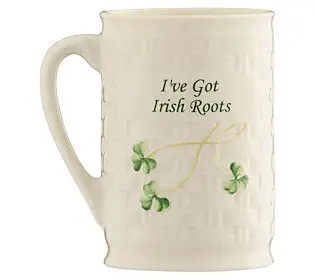 BELLEEK Pottery I've Got Irish Roots Mug - One-color