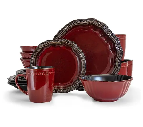 ELAMA Regency 16-piece Stoneware Dinnerware Set - One-color