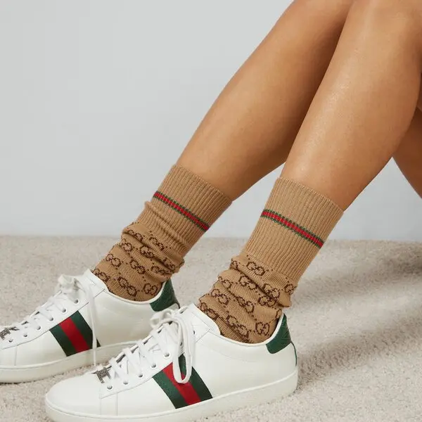 Gucci Gg Cotton Socks With Web