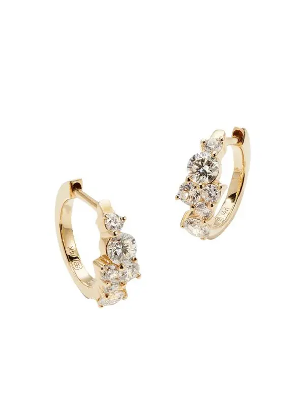 SYDNEY EVAN Cocktail Diamond Huggie Earrings - Gold