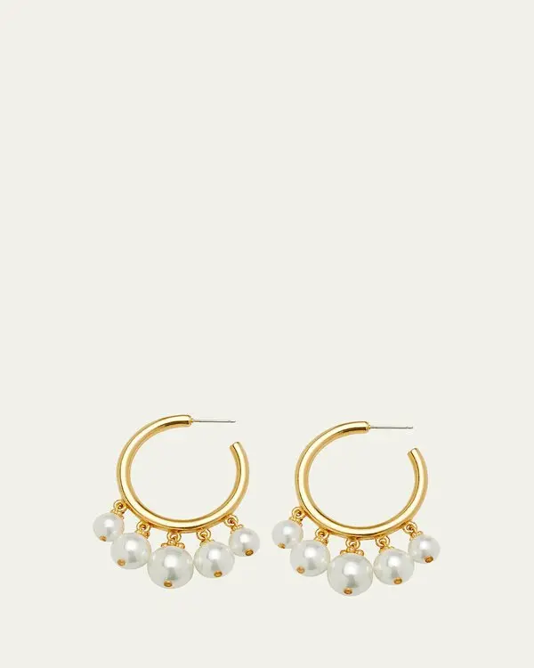 BEN-AMUN Pearly Drop Hoop Earrings