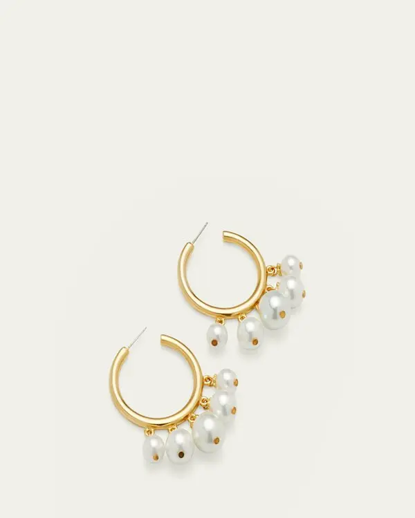 BEN-AMUN Pearly Drop Hoop Earrings